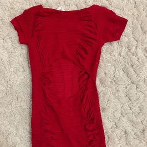 Dresses | Red Ruched Bodycon Mini Dress | Poshmark